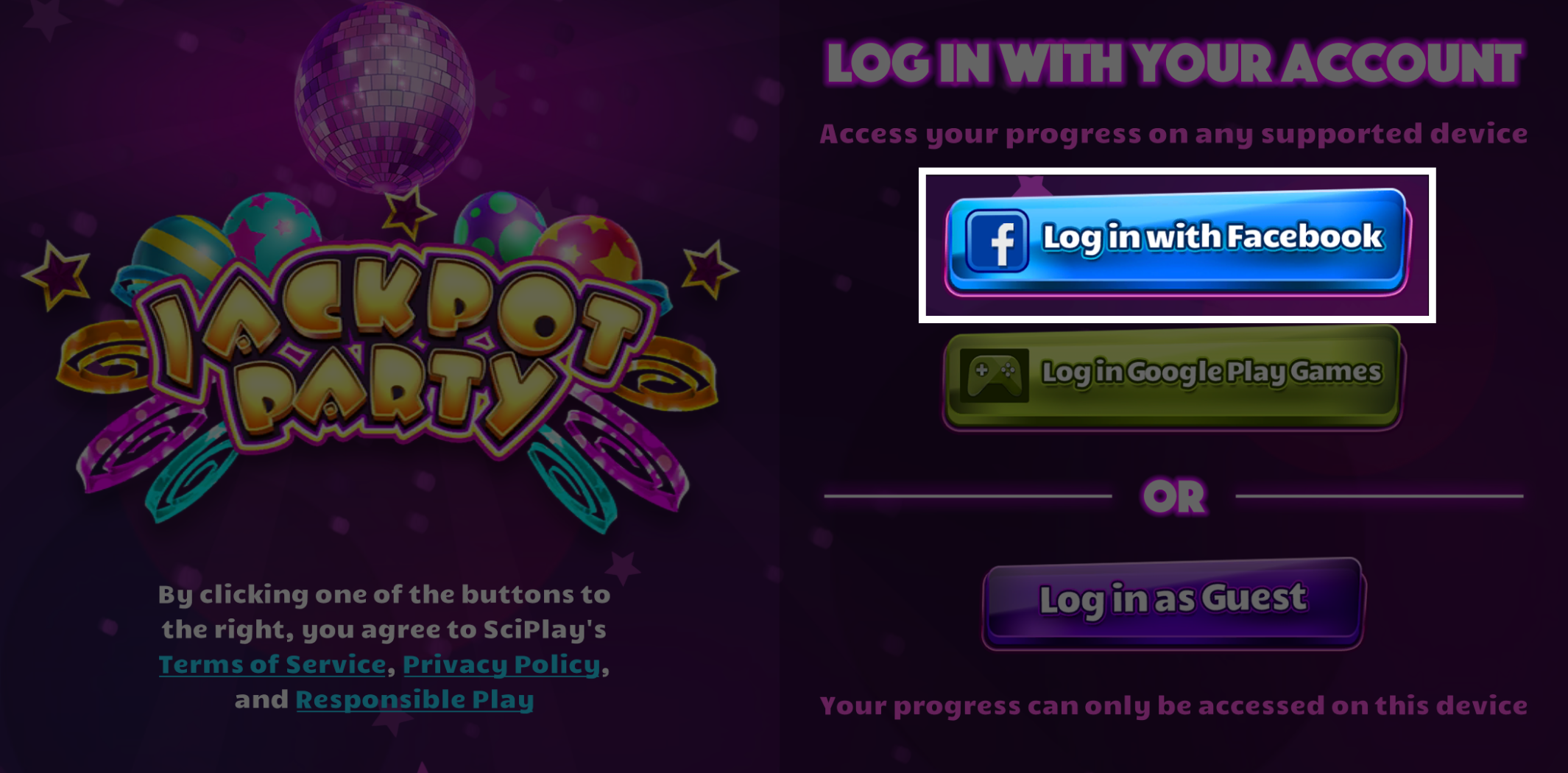 Issues playing the game on Facebook App – Jackpot Party Casino Help